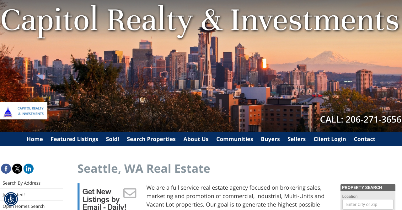 Seattle, WA Real Estate - Capitol Realty and Investments, REALTOR®