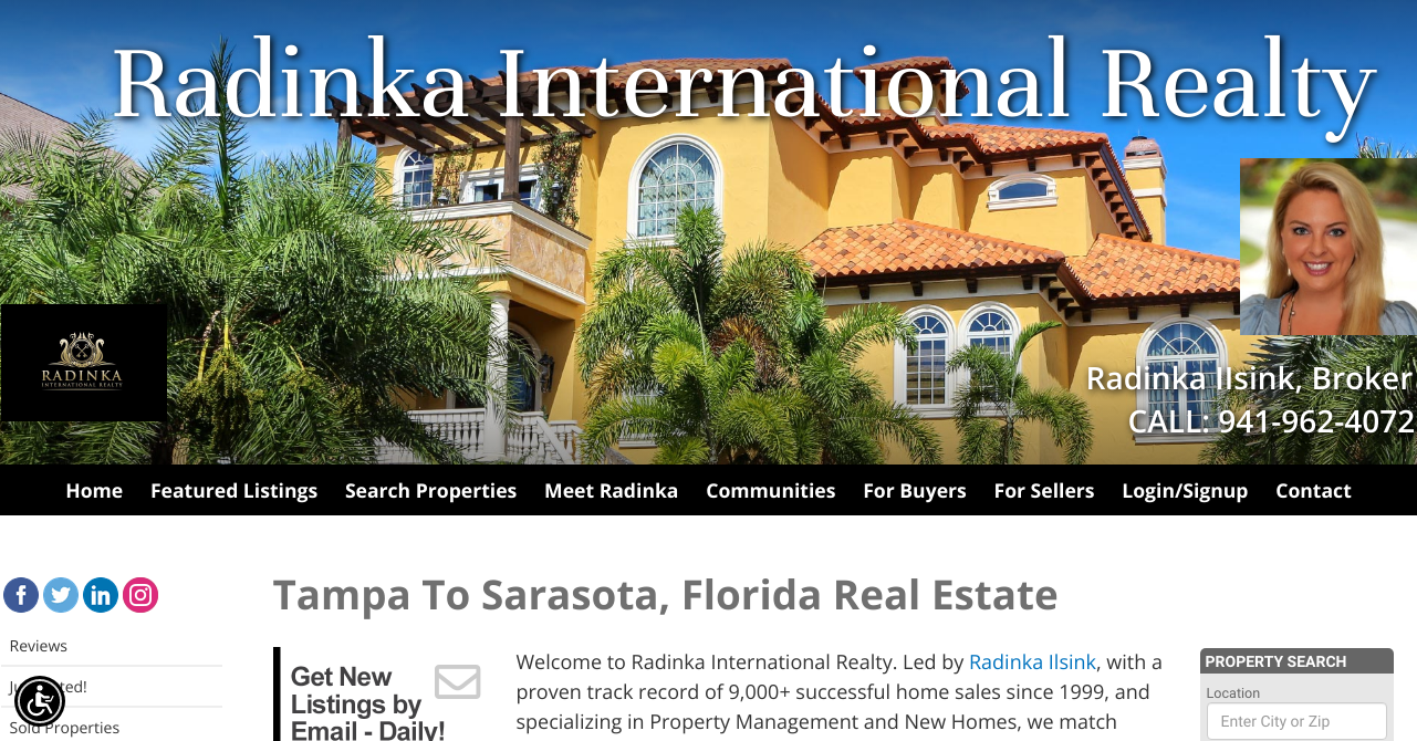 Tampa To Sarasota, FL Real Estate - Radinka Ilsink, REALTOR®